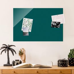 Bilderwelten Glasbild Unifarben gr&uuml;n Glas Wandbild - Piniengr&uuml;n - Deko Wohnzimmer Schlafzimmer