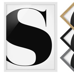 Spruch Bild mit Rahmen Antiqua Letter S