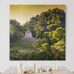 Bilderwelten Leinwandbild - Quadrat Maya Ruinen