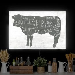 Bilderwelten LED-Wechselbild Metzger Schautafel - Rind