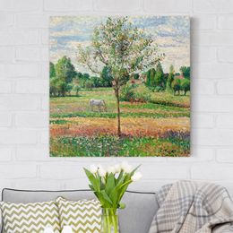 Bilderwelten Leinwandbild - Quadrat Camille Pissarro - Wiese mit Schimmel