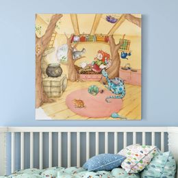 Leinwandbild Kinderzimmer Frida die kleine Waldhexe - Frida erz&auml;hlt vom Hexentreffen