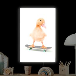 Bilderwelten LED-Wechselbild Skate Ente
