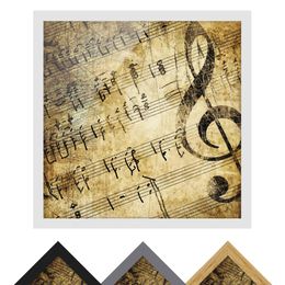 Bilderwelten Bild mit Rahmen - Quadrat Note