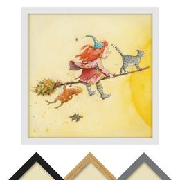Kinderzimmer Bild mit Rahmen Frida und Kater Pumpernickel