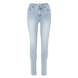 KOROSHI Slim-fit damenjeans mit perlen in blau | Gr.: 38