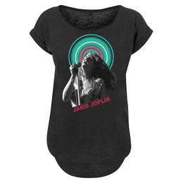 F4NT4STIC Long Cut T-Shirt Long Cut T-Shirt 'Janis Joplin Halo Photo' in schwarz | Gr.: XS