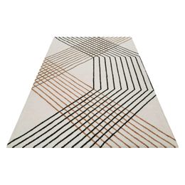 Teppich Esprit, B:140cm H:8mm L:200cm, beige, Polyester, Wohnzimmer, Teppiche, "Bass ESP-39865", modern, handgetuftet, Linien Muster, Wohn-,