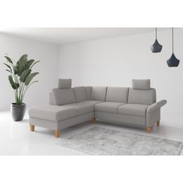 Ecksofa Home Affaire, B:240cm H:90cm T:216cm, grau, 95% Polyester 5% Polyamid, Wohnzimmer, Sofas, "Rochelle, L-Form", wahlweise mit