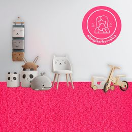 ANDIAMO Teppichboden "Sina, Velours, Made in Belgium", B : 400cm 1 Stk., 6mm, L: 300cm, pink, Schlafzimmer, Teppiche, Uni Farben, Breite 400 cm,