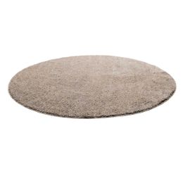 Teppich HOMIE LIVING, B:80cm H:30mm L:80cm &Oslash;:80cm, beige, Polypropylen, Wohnzimmer, Teppiche, "Flavio", Hochflor, gewebt, weich, uni, Wohnzimmer,