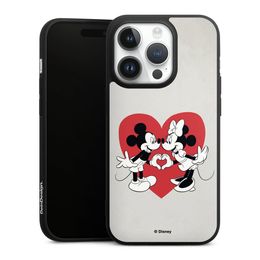 DeinDesign iPhone 14 Pro Handy Premium Silikon H&uuml;lle Handyh&uuml;lle schwarz Case Disney Heart Silikon Premium Case