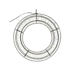 MARELIDA XXL LED Kranz Dekokranz Türkranz D: 60cm 1800LED in schwarz | Gr.: onesize