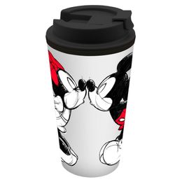 GEDA LABELS Coffee to go Becher Mickey Kiss Sketch rot in Rot - 400 ml | Gr.: onesize