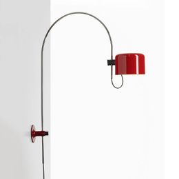 Oluce Wandleuchte Coupé, rot/chrom, Metall, Bogen
