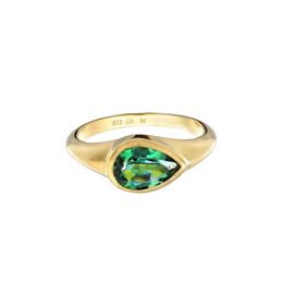 Elli Premium Ring Damen Gr&ouml;&szlig;e 54 gold / gr&uuml;n