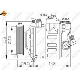 NRF Kompressor, Klimaanlage EASY FIT 12V für SKODA VW SEAT AUDI 8E0260805AS 1K0820808B 1K0820808D 32146