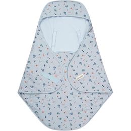 Einschlagdecke Sterntaler "Dino Rexi", blau (graublau), B:75cm L:90cm, Baumwolle, Polyester, Wohndecken