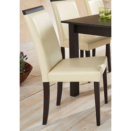 Esszimmerstuhl Home Affaire "Genova", beige (creme), B:43cm H:94cm T:58cm, Stühle, aus schönem Kunstleder, in verschiedenen Farben, Sitzhöhe 46 cm