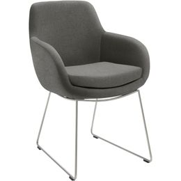 Esszimmerstuhl Musterring "Tavia", grau (grau, edelstahl gebürstet), B:62cm H:86cm T:66cm, Stühle