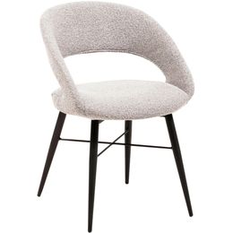 Esszimmerstuhl OMG DESIGN "Marley", lila (pearl, schwarz), B:60cm H:85cm T:60cm, Stühle, mit modernem Cut-Out, Bouclé Bezug