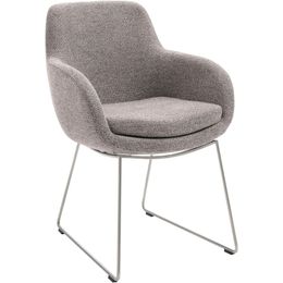 Esszimmerstuhl Musterring "Tavia", grau (taupe, edelstahl gebürstet), B:62cm H:86cm T:66cm, Stühle