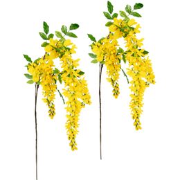 Kunstblume I.GE.A. "Goldregenzweig", gelb, B:33cm H:95cm L:30cm, Obermaterial: 90% Polyester, 10% Kunststoff, Kunstpflanzen, als 2er oder 5er Set