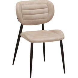 Esszimmerstuhl OMG DESIGN "Rikki", beige (sand, schwarz), B:52cm H:84cm T:62cm, Stühle, bequemer Polsterstuhl in modernen Farben