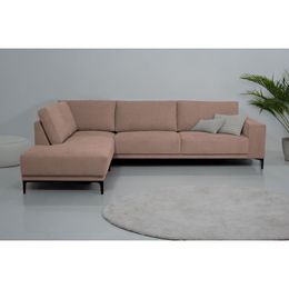 Places of Style Ecksofa »Xander, L-Form, « Breite 289 cm, Webstoff, Soft-Touch Chenille, schwarze Metallfüße cinnamon