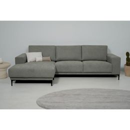 Places of Style Ecksofa »Xander, L-Form, « Breite 280 cm, Soft-Touch Chenille, schwarze Metallfüße green