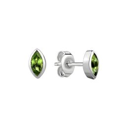 Vivance Paar Ohrstecker »925/- Sterling Silber rhodiniert Peridot« weiß + grün one-size Schlichte Ohrstecker aus 925/- Sterling Silber rhodiniert