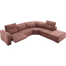 Egoitaliano Ecksofa »Sauvanne, Designsofa der Extraklasse, elegant und bequem« wahlweise mit elektrischer Relaxfunktion, Kopfteilverstellung cedar...
