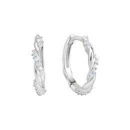 Vivance Paar Creolen »925/- Sterling Silber rhodiniert glanz Zirkonia« weiß + weiß one-size Moderne Creolen aus 925/- Sterling Silber rhodiniert