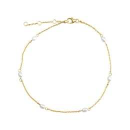 Vivance Damen Fu&szlig;kette &raquo;925/- Sterling Silber vergoldet Perlen&laquo; gelb