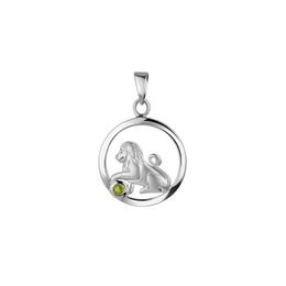 Vivance Kettenanhänger »925/- Sterling Silber rhodiniert Sternzeichen Löwe Monatsstein« () weiß one-size Anhänger aus 925/- Sterling Silber rhodiniert