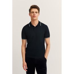 Bugatti Poloshirt »Regular Fit« angenehm weich und zeitloses Design 390-marine L L Regular Fit: Klassisch und bequem geschnitten