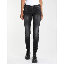 Gang Skinny-fit-Jeans »Jeans Skinny fit 94NELE« black denim 31 - Normalgrößen Normalgrößen 31 Enge körperbetone Silhouette