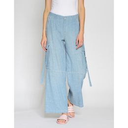 Gang Weite Jeans &raquo;Jeans Wide Fit 94CARLOTTA CARGO&laquo; denim hellblau 24 - Normalgr&ouml;&szlig;en Normalgr&ouml;&szlig;en 24 Wide Fit Jeans mit mittlerer Leibh&ouml;he und...