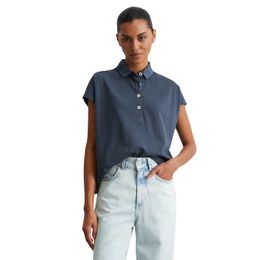 Marc O'Polo MARC O'POLO Poloshirt oversized, aus leichtem Jersey Muted Blue L L Poloshirt von Marc O'Polo