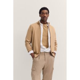 Bugatti Strickjacke »Regular Fit« mit Reißverschluss und Stehkragen 40-beige XXL XXL Regular Fit: Klassisch und komfortabel