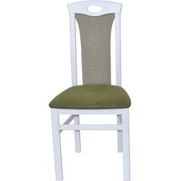 4-Fußstuhl, grün (grün, weiß), B:45cm H:95cm T:48cm, HOFMANN LIVING AND MORE, Stühle