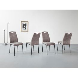 Esszimmerstuhl Hela "ELIF", grau (vintage grau, grau), B:44cm H:96cm T:64cm, 100% Polyester, Stühle, 140 Kg Belastbar, Küchenstuhl