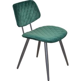 Polsterstuhl Inosign, grün (grün, schwarz), B:47cm H:76cm, Polyester, Stühle, Gestell aus Stahlrohr, Sitz und Rücken schaumstoffgepolstert