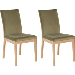 Stuhl Home Affaire "Dendres", grün (moos), B:46cm H:94cm T:60cm, Polyester, Stühle