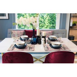 Platzset Adam "Bio Bel" Gr. 1, grau (grau, rosa), B:40cm L:40cm, Obermaterial: 100% Baumwolle, Platzsets, GOTS organic,zertifiziert durch CERES 0242