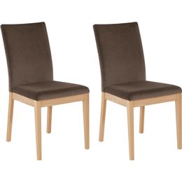 Stuhl Home Affaire "Dendres", braun (schlamm), B:46cm H:94cm T:60cm, Polyester, Stühle