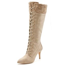 Lascana Lace-Up Boots female Beige size 42