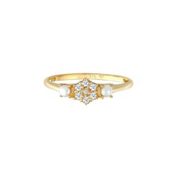 Elli DIAMONDS Ring Diamant, Perlenring Damen Gr&ouml;&szlig;e 58 gold