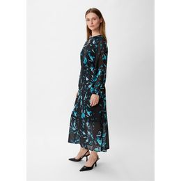 comma, COMMA Blusenkleid Damen Gr&ouml;&szlig;e 32 blau / schwarz Winterkleid