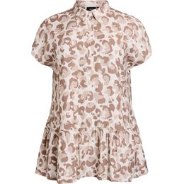 ZIZZI Tunika 'Ecavia' Damen Gr&ouml;&szlig;e 11XL/12XL nude / camel / wei&szlig;